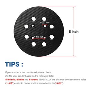 KONIGEEHRE Replacement for 5 Inch 8 Hole Hook and Loop Sander Backing Pads Ridgid R2600 and R2601, Craftsman 315.112170, Ryobi RS290, Milwaukee 6021-21 Random Orbit Sanders (3 Pack)