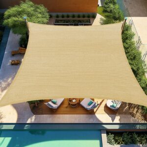 shade&beyond 11'12''x11'12'' sun sail shade uv block sunshade sail for patio backyard yard sand desert