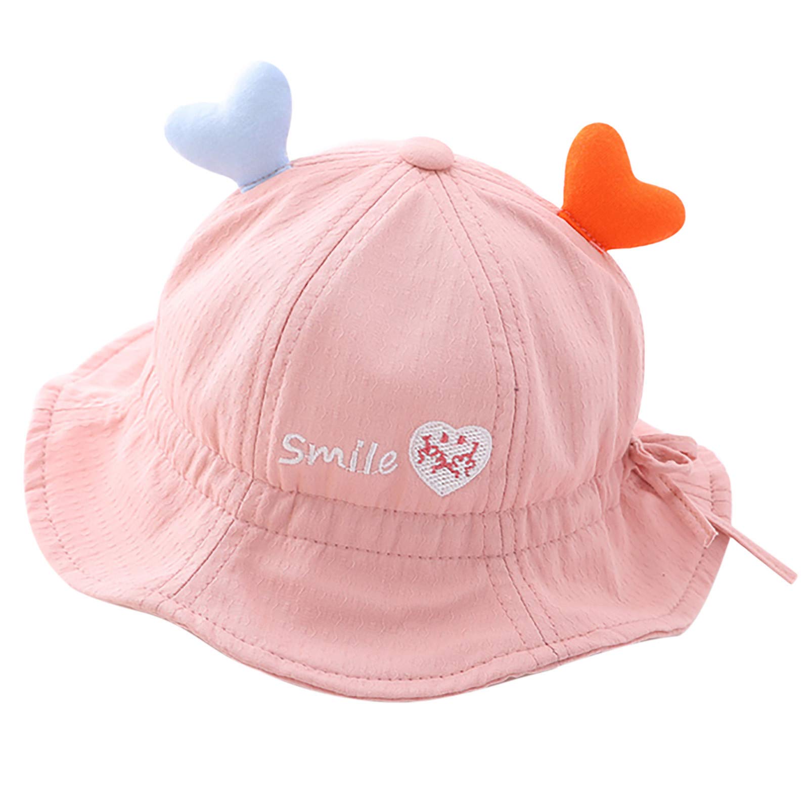 Sdeycui Cute Style Bucket Hat for Toddler Baby Kids Boys Girls Pattern Bucket Hats Sunhat(Hot Pink, Free)