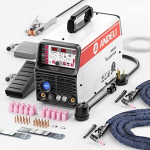 andeli 110v/220v 200amp aluminum tig welder, ac/dc tig welder with pulse cold welding machine tig-250pls ac dc (al suit)