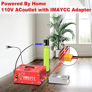 IMAYCC Portable PCP Air Compressor, 4500Psi/30Mpa, 8MM Quick-Connector Compatible for Paintball/pcp air gun/Scuba Tank with Water/Oil Separator,Small air compressor Powered by Car 12V or Home 110V AC