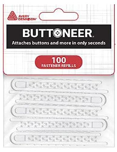 Buttoneer Button Fastening System – *FITS New BUTTONEER Tool* Natural Colored Nylon Fastener Refills, 100 Pieces