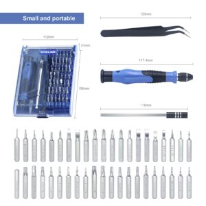 Mini Screwdriver Set with 42 Bits, VCELINK 45 in 1 Small Precision Magnetic Tiny Screwdriver Bit Kit with Tweezers & Extension Shaft for Laptop, PC, Phone, Computer, Game Console