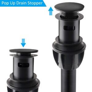 2 Pack Pop up Drain Stopper with Overflow, Push Button Sink Drain for Bathroom Sink Vessel Sink Vanity Sink, Pop up Sink Drain Bathroom Sink Drain, Push Sink Stopper Oil Rubbed Bronze