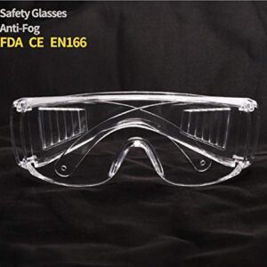 Safety Glasses (2 Pack) Anti Fog & Shattered Proof, ANSI Z87.1 & EN 166 UV Resistant Protective Eyewear Safety Goggles, Wide Frame Eye Shield Goggles Scratch Resistant Best Eye Protection Shield with