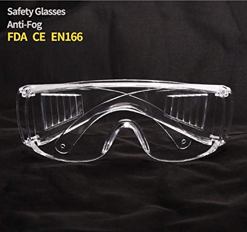 Safety Glasses (2 Pack) Anti Fog & Shattered Proof, ANSI Z87.1 & EN 166 UV Resistant Protective Eyewear Safety Goggles, Wide Frame Eye Shield Goggles Scratch Resistant Best Eye Protection Shield with