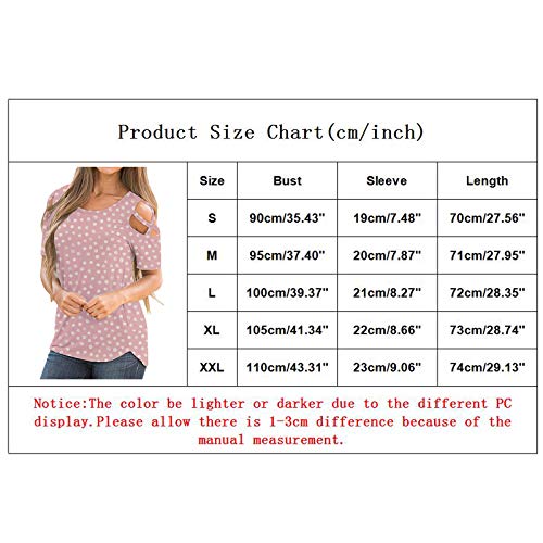 wodceeke Women's Floral Off Shoulder T-shirt Plus Size Round Neck Tee Summer Casual Sports Blouse Tops (Pink B, XXL)