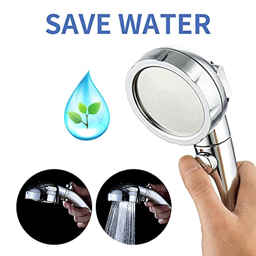 SINGSUO High Pressure Handheld Shower Head with On Off Switch, Detachable Shower Head, 3 Spray Modes Shower Massager Handheld with Hose and Adjustable Angle Bracket (Chrome)