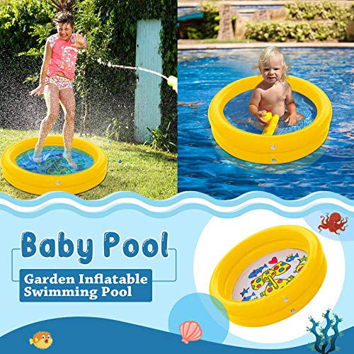 Kiddie Pool - Kid's Fun Play 23.62'' Inflatable Swimming Pools Portable Inflatable Paddling Whale Pool Lounge Pool for Baby,Toddlers,Indoor,Garden and Backyard Outdoor Summer Water Party