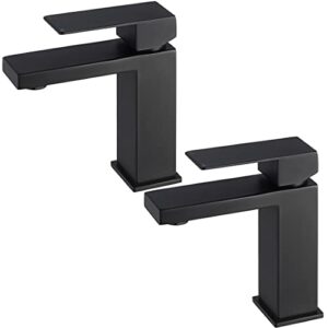 kes black bathroom faucet 2 pack single hole for vanity sink faucet cupc certified stainless steel matte black, l3156alf-bk-p2