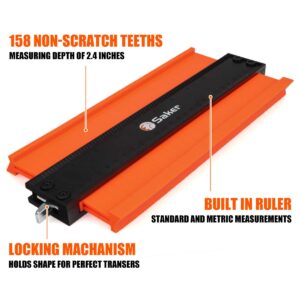 Saker Miter Saw Protractor&Saker Contour Gauge (10 Inch Lock) Profile Tool