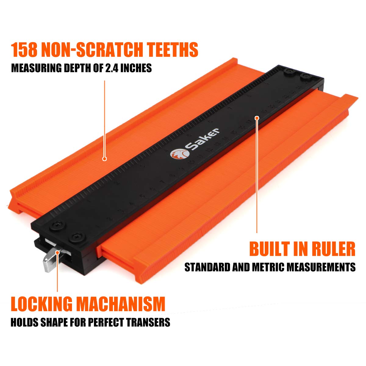 Saker Miter Saw Protractor&Saker Contour Gauge (10 Inch Lock) Profile Tool