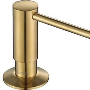 AguaStella ASF026BG Built in Soap Dispenser Brushed Gold for Kitchen Sink with Soap Bottle Countertop Pump