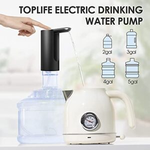 tobelife 5 Gallon Foldable Water Dispenser, Portable Water Bottle Pump, Wireless Electric Generic Gallon Bottle Water Pump, Automatic Drinking Pure Water Dispenser, Ideal for Home, Office, Outdoor