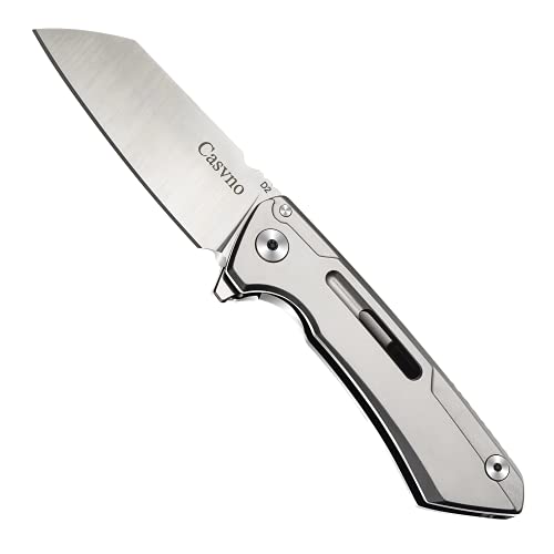 Casvno Pocket Knife Folding knife （F04B）：2.68” D2 Steel Blade& Handle,SpeedSafe Assisted Open, Flipper, Liner and Tip Lock,3.79 oz