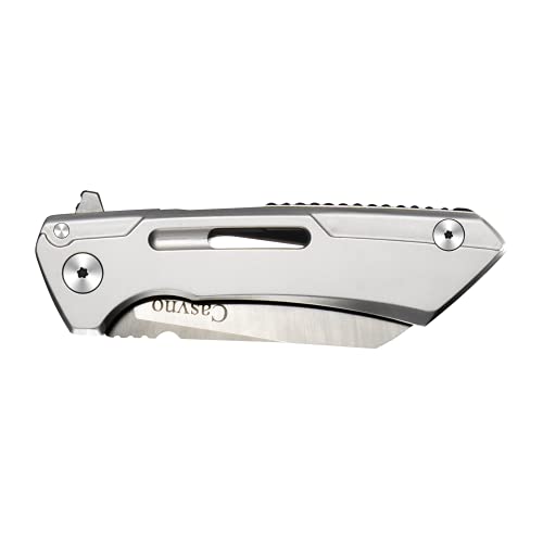 Casvno Pocket Knife Folding knife （F04B）：2.68” D2 Steel Blade& Handle,SpeedSafe Assisted Open, Flipper, Liner and Tip Lock,3.79 oz