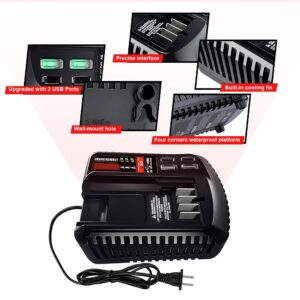 V20 Battery Fast Charger CMCB104, WaxPar CMCB104 Battery Charger Compatible with Craftsman V20 Lithium Battery CMCB204 CMCB202 CMCB201 CMCB209 CMCB205 CMCB100 CMCB101