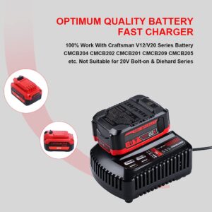 V20 Battery Fast Charger CMCB104, WaxPar CMCB104 Battery Charger Compatible with Craftsman V20 Lithium Battery CMCB204 CMCB202 CMCB201 CMCB209 CMCB205 CMCB100 CMCB101