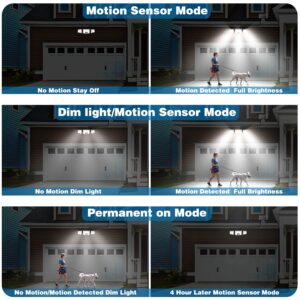 K KASONIC Solar Flood Lights, 2500LM Super Bright Motion Sensor with Remote, IP65 Waterproof Solar Security Spot Lights with 15Ft Cable for Patio, Garage, Porch, Yard, 2 Pack