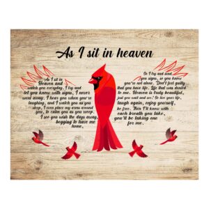 as i sit in heaven - spiritual wall art decor. inspirational wood design replica, memorial word wall art print. ideal for home decor, office decor, bedroom decor & christian decor. unframed - 8x10"