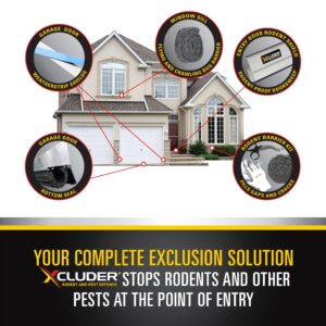 Xcluder 36" Versa-Line Rodent Proof Door Sweep, Mill Aluminum Finish – Seals Out Rodents and Pests, Easy to Install, Maximum Adjustability; Under-Door Seal; Rodent Proof