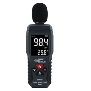 dimmairy decibel meter, digital sound level noise meter measurement 30-130db backlight maxmin, data hold auto power off dual ranges,black