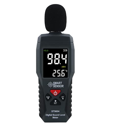 DIMMAIRY Decibel Meter, Digital Sound Level Noise Meter Measurement 30-130dB Backlight MAXMIN, Data Hold Auto Power Off Dual Ranges,Black