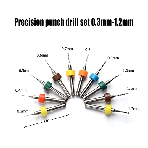 AUTIDEFY 60pcs 0.3mm-1.2mm PCB Drill Bit Tungsten Carbide Micro Drill Bits Set for Print Circuit Board Jewelry CNC Engraving,Precision Drilling for Amber Plastic Hardware