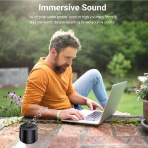 HOAIYO TWS Portable Wireless Speaker with Built in Mic and Play 2 Speakers Together (Gold)