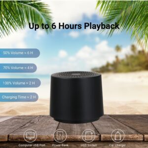 HOAIYO TWS Portable Wireless Speaker with Built in Mic and Play 2 Speakers Together (Gold)