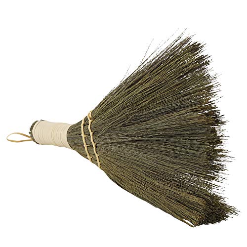 Fdit Household Little Broom, Manual Straw Braided Handmade Dust Floor Indoor Outdoor Rough Surface Floor Scrub Brush Sweeping Broom