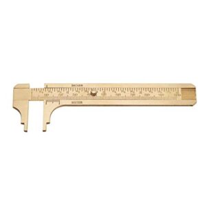 Double Scale Vernier Calipers Brass Sliding Gauge Sliding Pocket Caliper Handy Measuring Tool mm/inch for Measuring Jewelry(100mm)