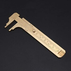 Double Scale Vernier Calipers Brass Sliding Gauge Sliding Pocket Caliper Handy Measuring Tool mm/inch for Measuring Jewelry(100mm)