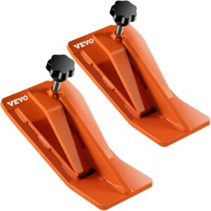 vevor tractor bucket protector, 2pcs ski edge protector, 12" long turf tamer skid protector, 4" width, heavy duty steel bucket attachment for snow leaves removal, spreading gravel, orange