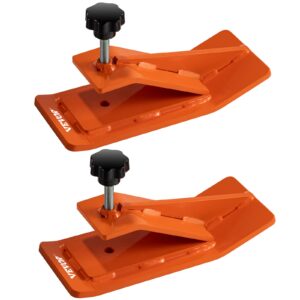 VEVOR Tractor Bucket Protector, 2pcs Ski Edge Protector, 12" Long Turf Tamer Skid Protector, 4" Width, Heavy Duty Steel Bucket Attachment for Snow Leaves Removal, Spreading Gravel, Orange