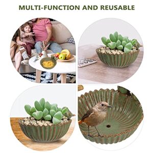 Cabilock Ceramics Succulent Pot Bird Cactus Planter Bird Feeder Serving Tray Container Bonsai Planters Flower Pot for Home Office Table Desk