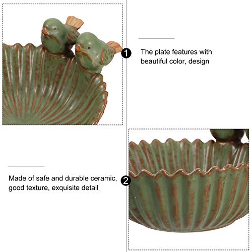 Cabilock Ceramics Succulent Pot Bird Cactus Planter Bird Feeder Serving Tray Container Bonsai Planters Flower Pot for Home Office Table Desk