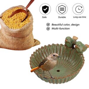 Cabilock Ceramics Succulent Pot Bird Cactus Planter Bird Feeder Serving Tray Container Bonsai Planters Flower Pot for Home Office Table Desk