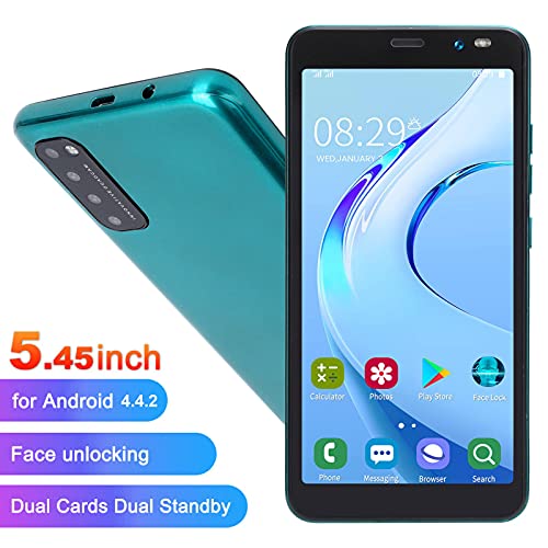 Archuu 5.45in Smartphone, Rino4 Pro Face Unlock Intelligent Unlocked Cell Phones Dual Cards Dual Standby Smartphone 1+8G Full Screen Smartphone Android 6.0 Mobile Phone(Green)