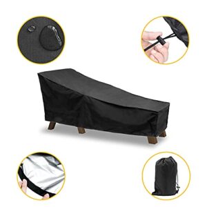 AGOOBO 2 Pack Patio Chaise Lounge Cover, Waterproof and UV Protection Durable Outdoor Back Patio Lounge Chair Cover, FurnitureStack-Able Chairs Cover with Storage Bag, Black