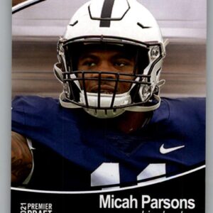 2021 SAGE Hit Premier Draft #10 Micah Parsons Penn State Nittany Lions Pre Rookie Football Trading Card in Raw (NM or Better) Condition