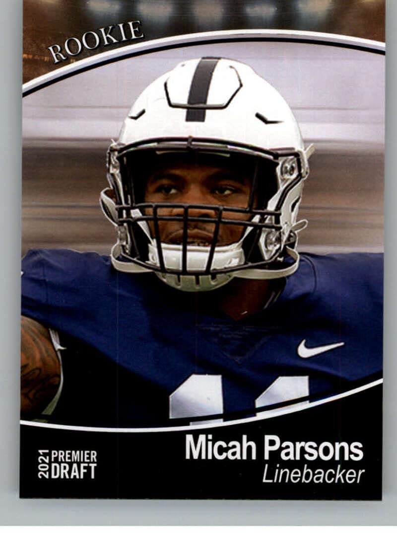 2021 SAGE Hit Premier Draft #10 Micah Parsons Penn State Nittany Lions Pre Rookie Football Trading Card in Raw (NM or Better) Condition