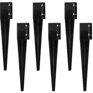 Sekcen 6 Pcs Fence Post Anchor Ground Spike 4x4 Metal Post Stake 24 Inch for Mailbox Deck Railing