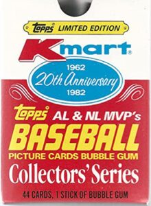 1982 topps kmart 20th anniversary baseball mvp collector's series boxed card set (44 cards)