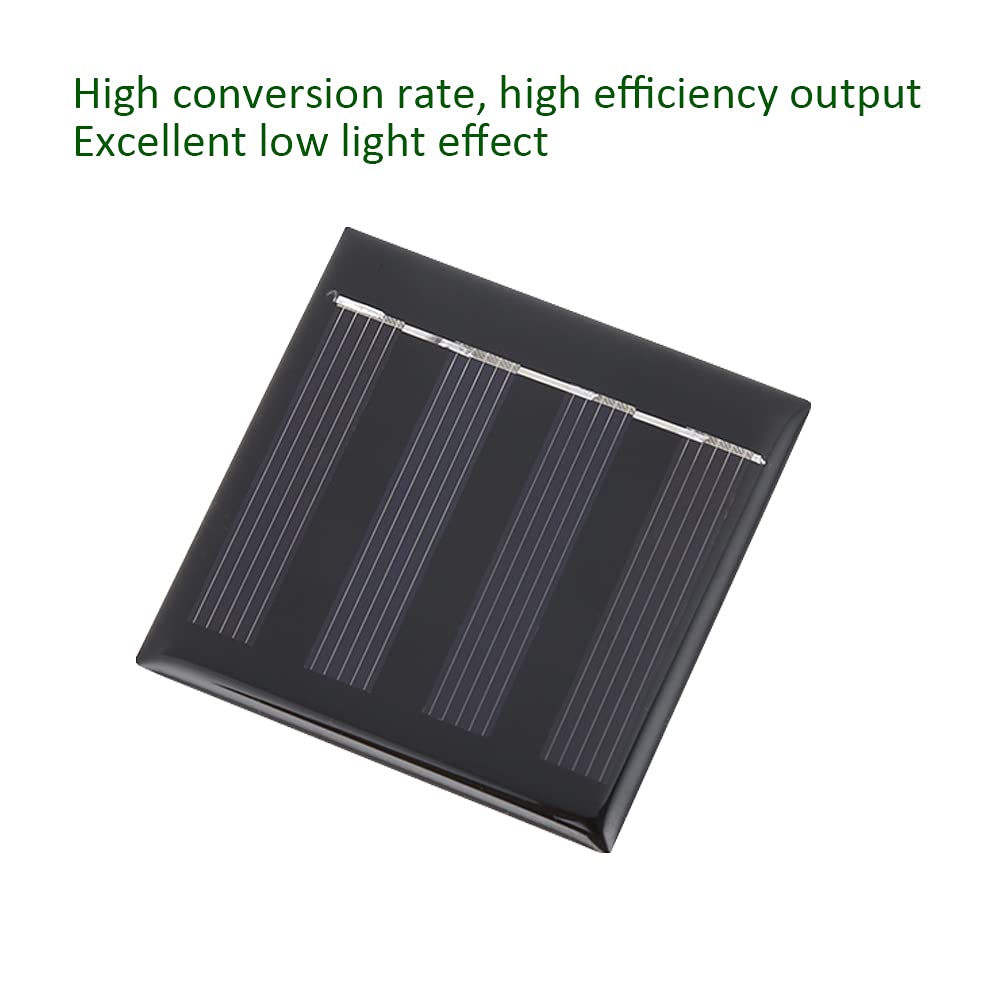 Mini Solar Panel, 10Pcs 2V 100mA 0.2W Polysilicon Small Micro Solar Cell Module for DIY Projects Light Toys Charger 54x54mm