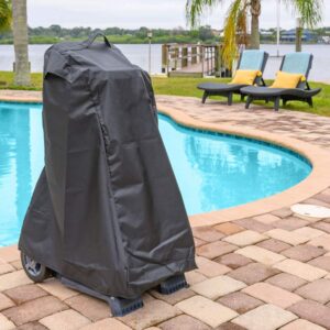 SELUGOVE Pool Cleaner Caddy Cover, Robotic Pool Cleaner Cover, Waterproof and Dustproof, with Windproof Elastic Hem, ,Fits Most Brands Robotic Pool Cleaner（Black）