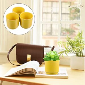 Yardwe 3pcs Flower Pot Desktop Succulent Planters Pots Garden Plant Holder Orchid Pot Home Decor Flower Pots Flowerpots Artificial Plant Pot Office Plant Fibres