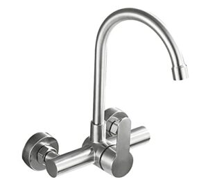 kitchen sink faucet brushed nickel wall mount 360° swivel single handle restaurant utility sink faucet in wall faucet kitchen bar laundry faucet commercial