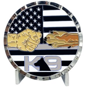 bb-014 k9 thin gray line challenge coin fist paw bump corrections correctional officer co police