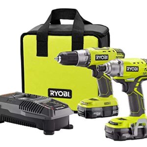 Ryobis Tools RYOBI 18V ONE+ Lithium-Ion Cordless DrillDriver and Impact Driver Combo Kit (2-Tool) with (2) Batteries